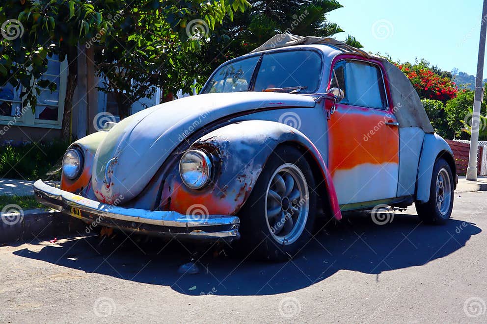 Volkswagen Beetle, Old Rusty Car Editorial Photography - Image of ...