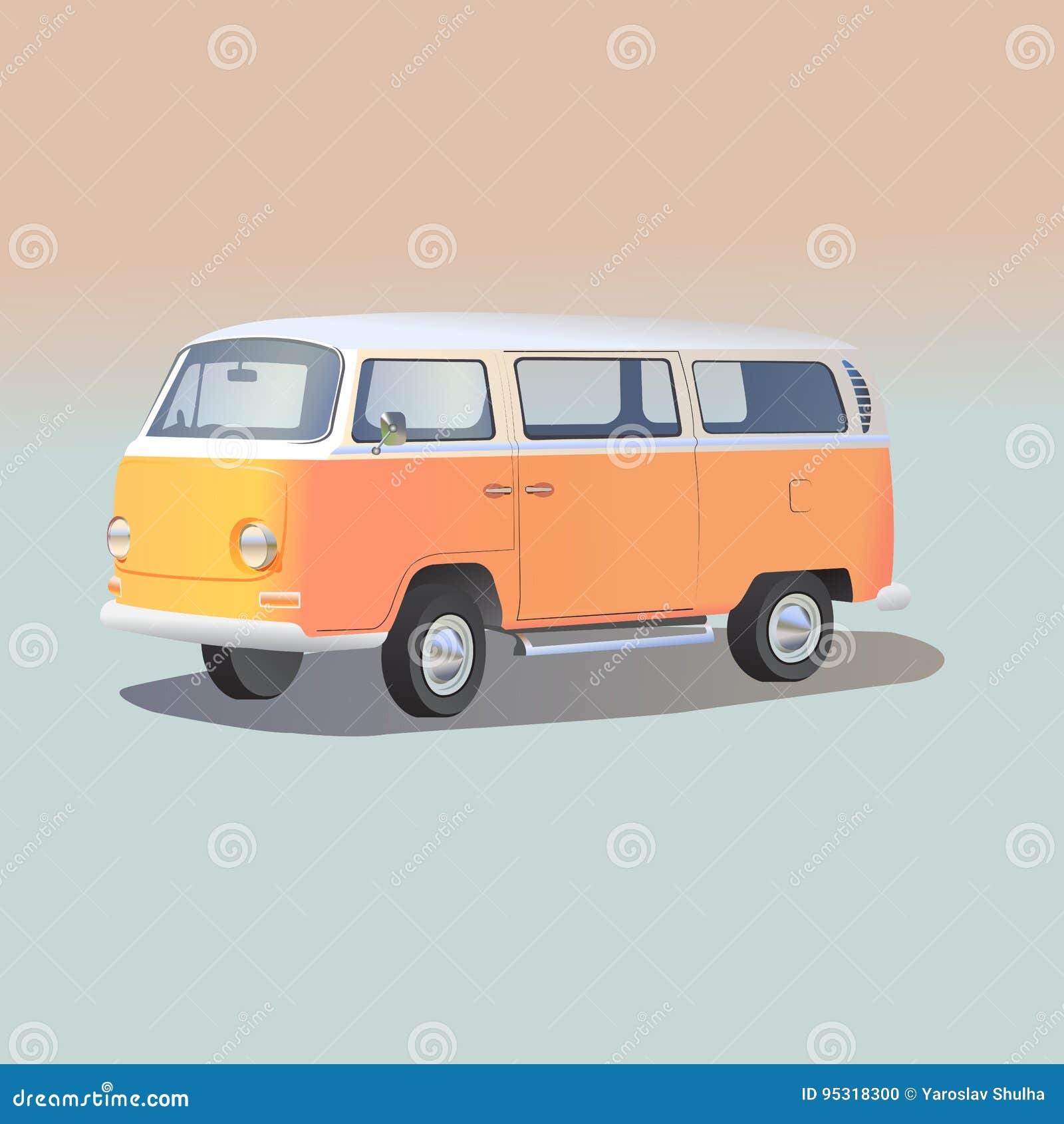 Volkswagen Bus stock vector. Illustration of camping - 95318300