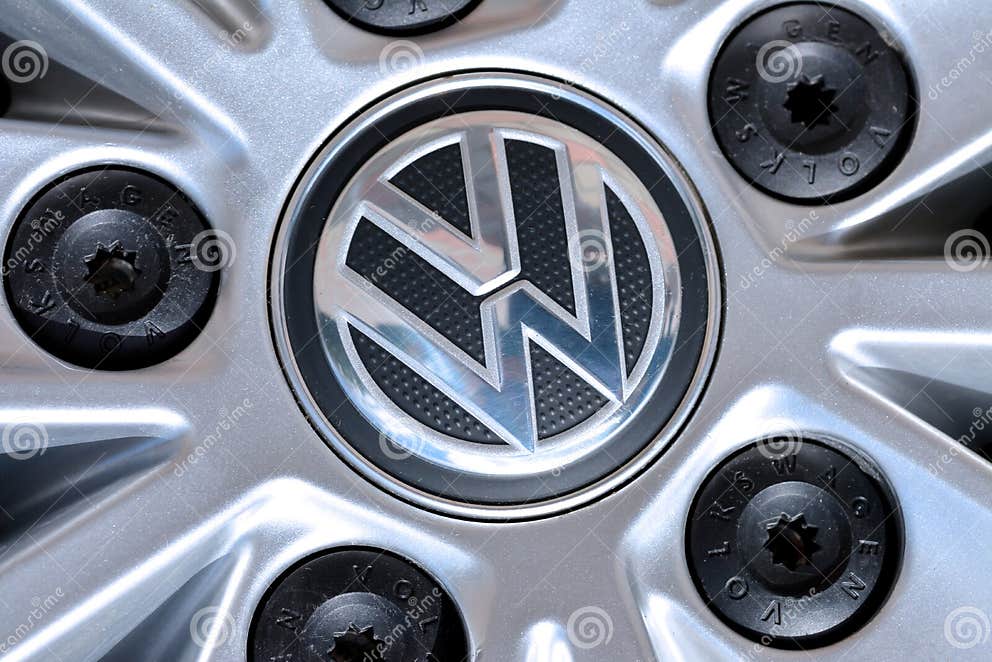 Volkswagen logo on wheel editorial stock image. Image of failure - 79808734