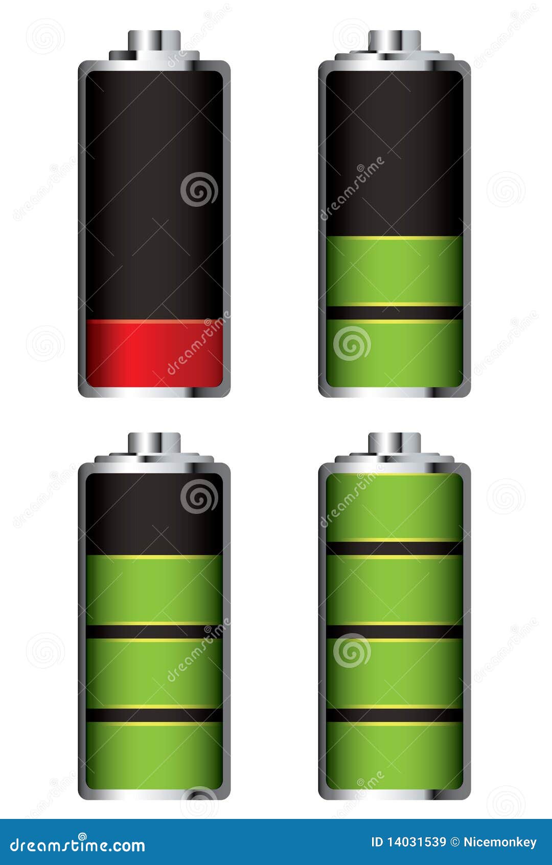 Volledig En De Lege Last Van De Batterij Stock Illustratie ...