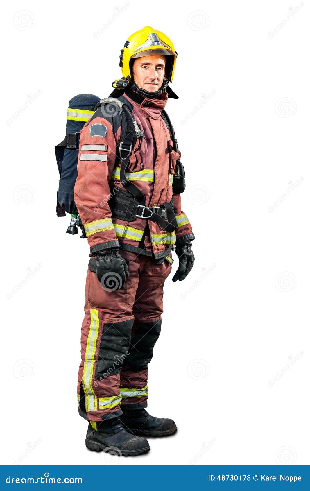 Volledig Lengteportret Van Brandweerman Stock Foto - Image of hulp ...