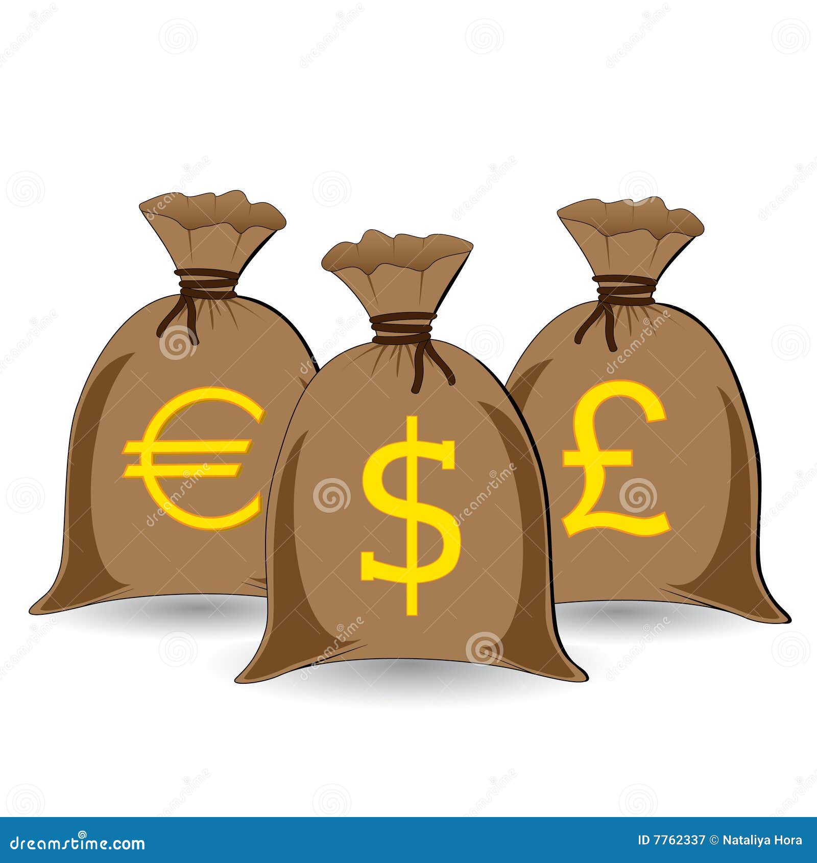 Volledige geldzakken vector illustratie. Illustration of cent - 7762337