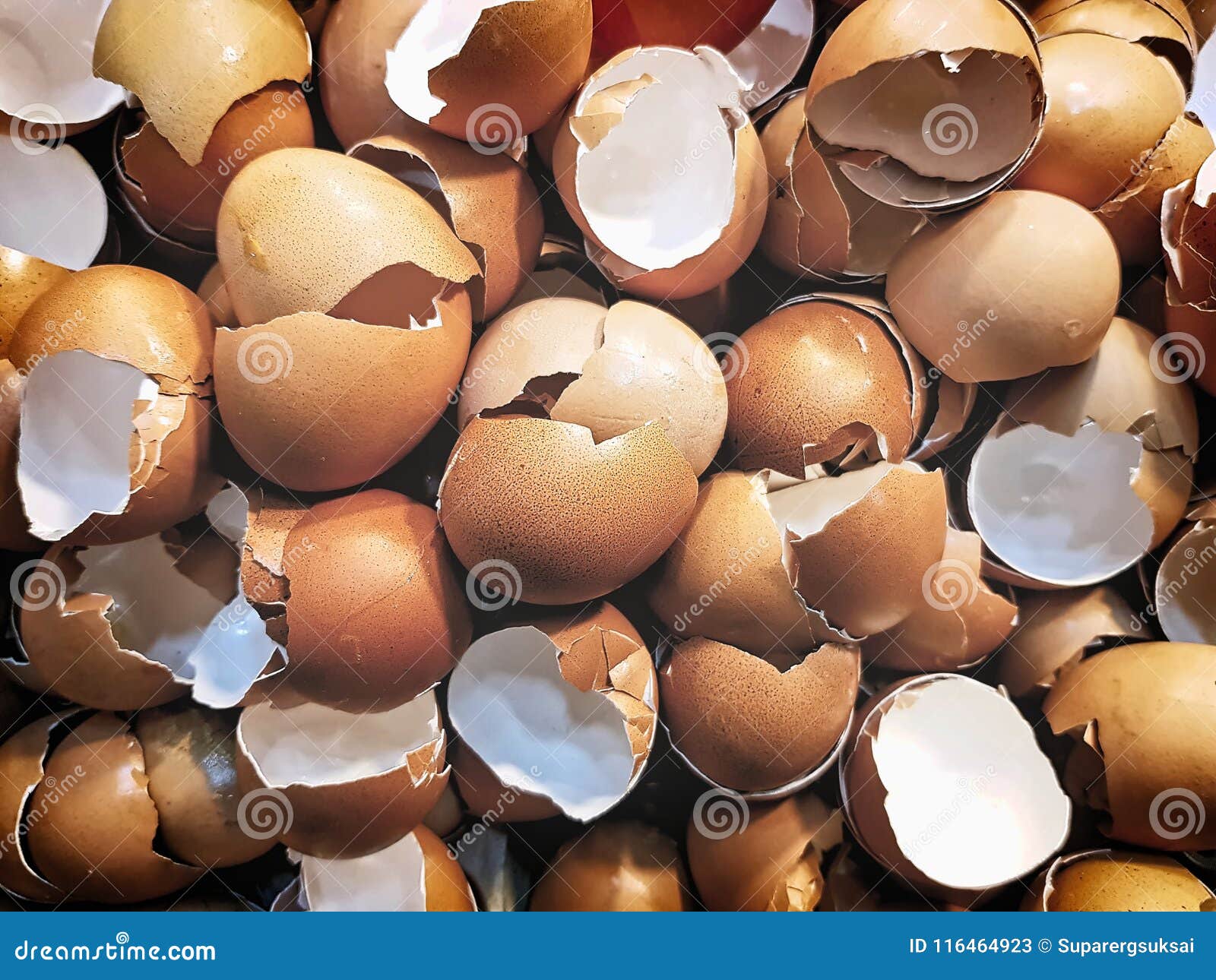 Volledige Kaderachtergrond Van Stapel Van Eierschalen Stock Afbeelding ...