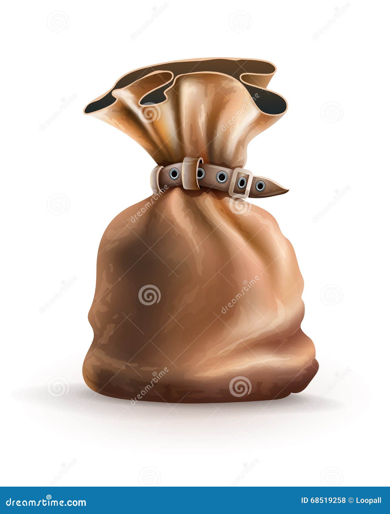 Voller Sack Gebunden Durch Gurtvektorillustration Vektor Abbildung ...