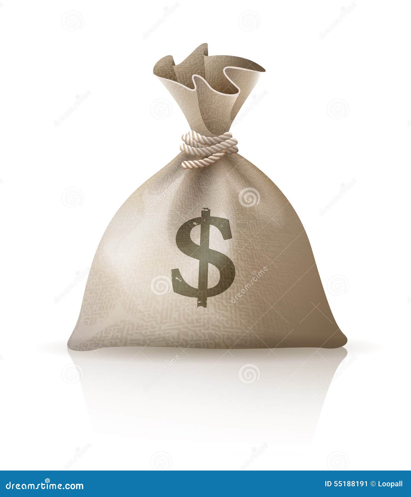 Voller Sack mit Gelddollar stock abbildung. Illustration von ikone ...