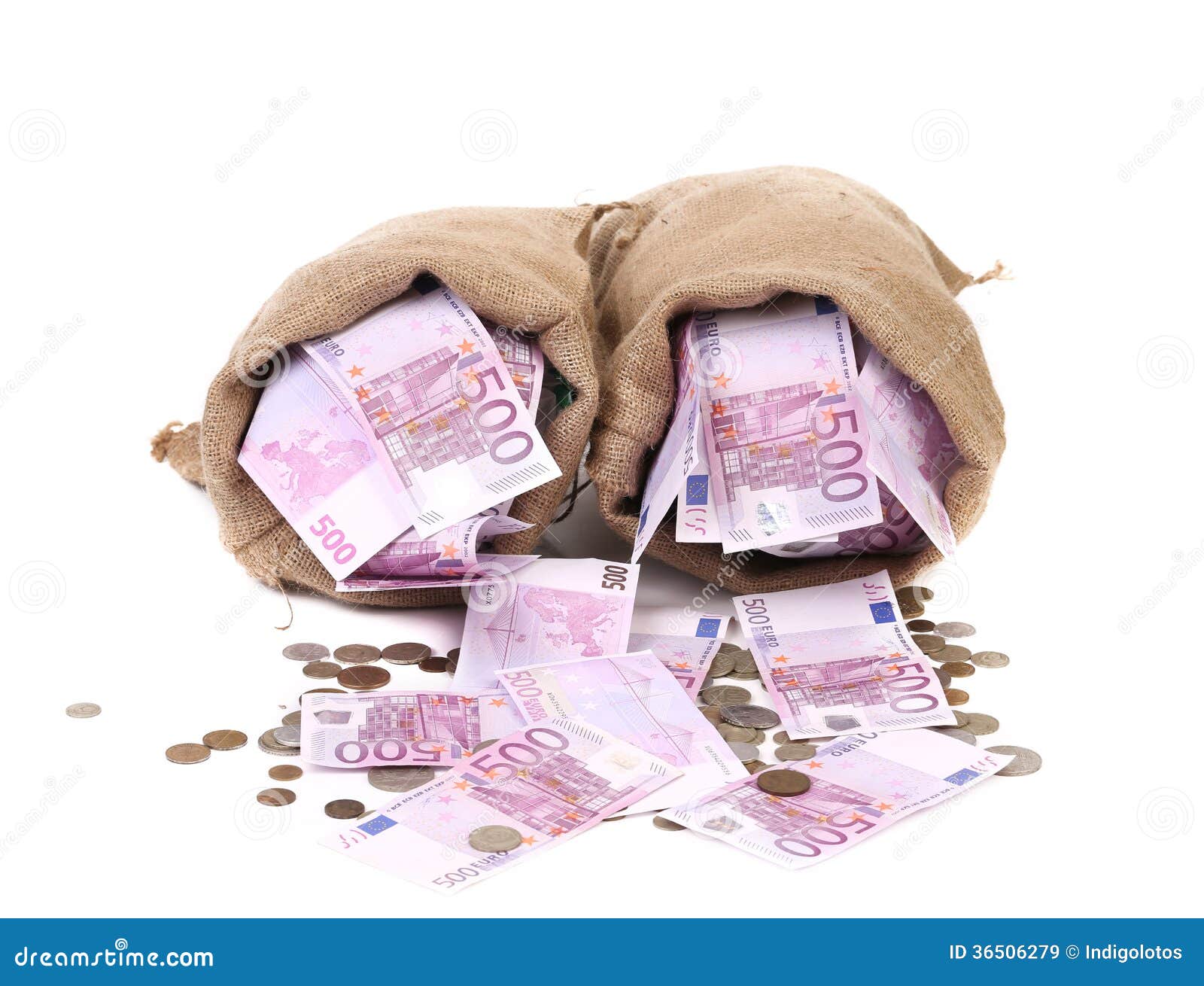Voller Sack zwei mit Geld. stockbild. Bild von finanzierung - 36506279