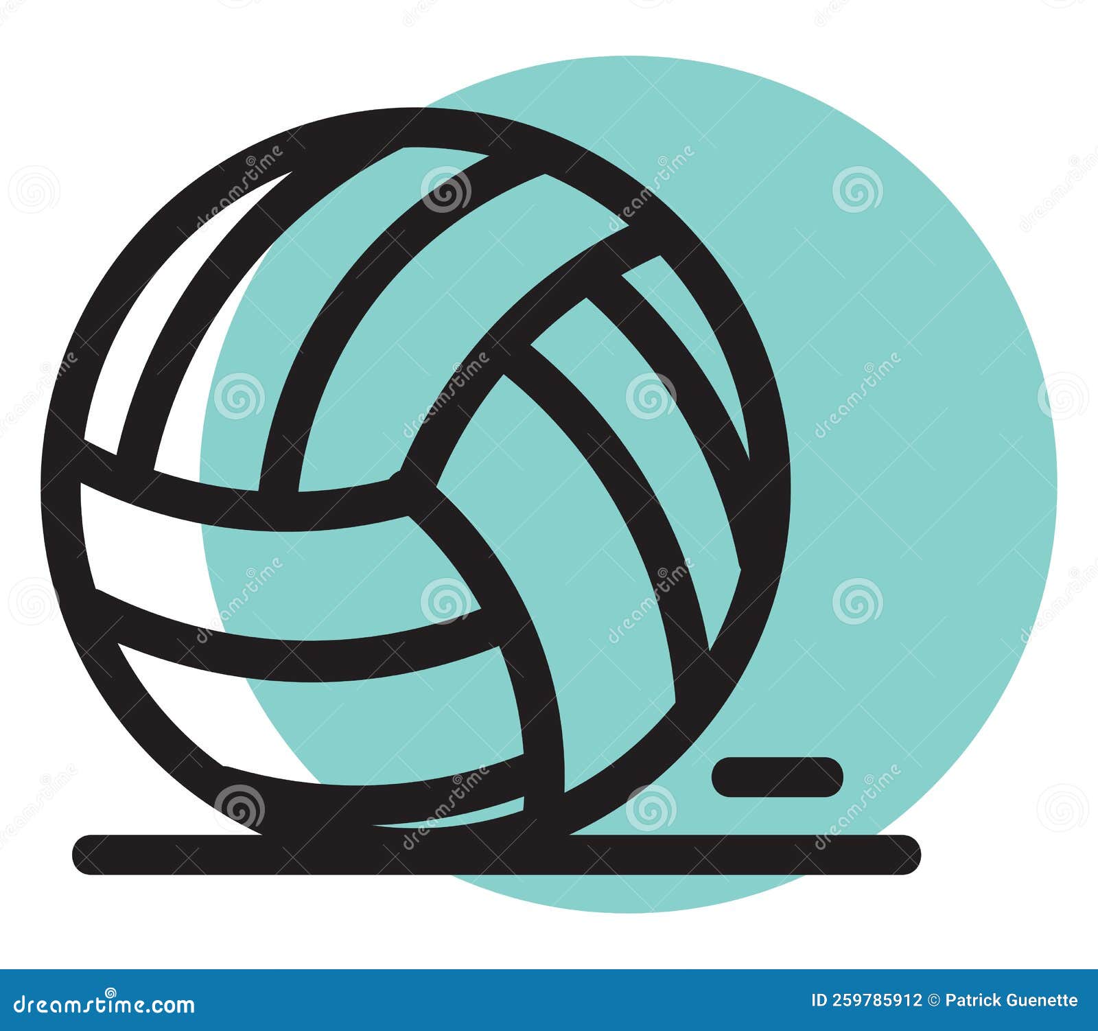 Volley ball, icon stock vector. Illustration of sphere - 259785912