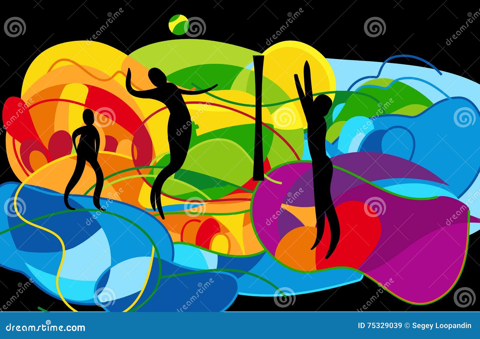 Volleyball Abstract Background. Stock Illustration - Illustration of ...