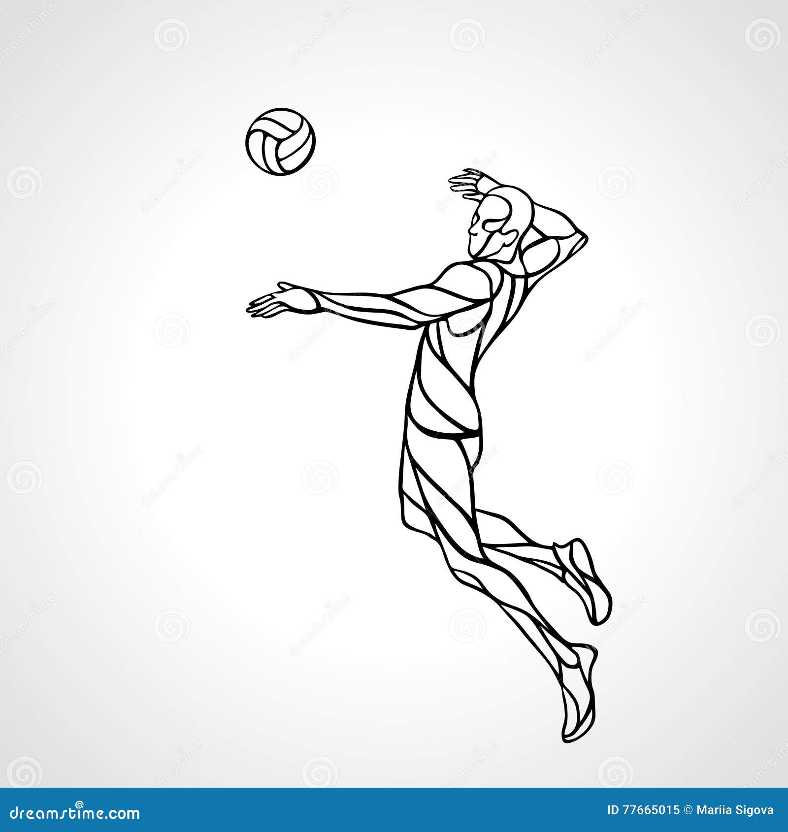 Volleyball Attacker Player Silhouette Vector Illustration ...