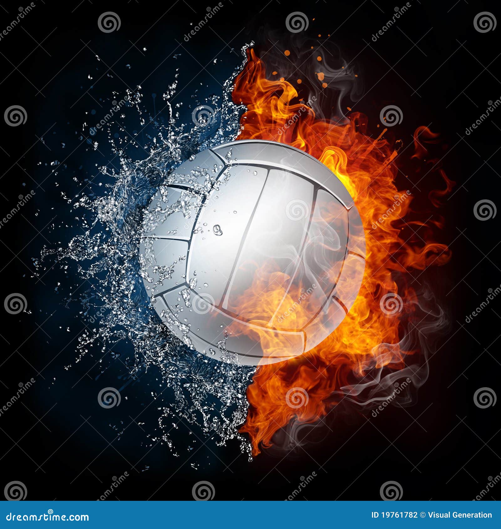 Volleyball On Fire Clipart
