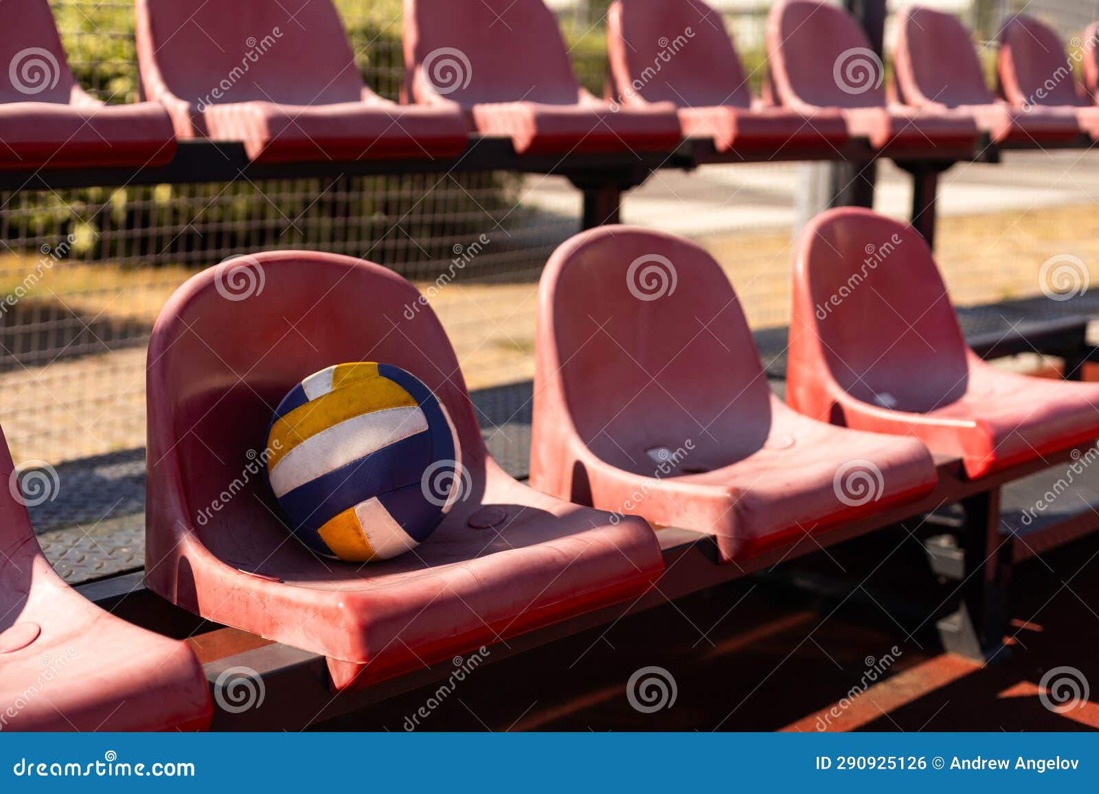 Volleyball Ball with Blurred Arena in Background. Stock Photo - Image ...
