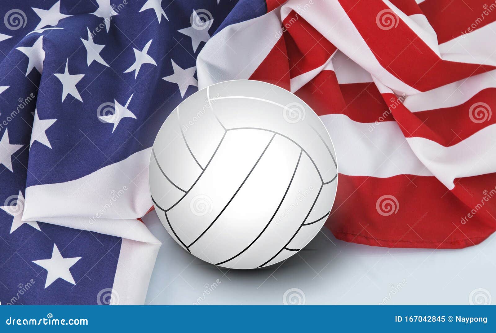 Volleyball Ball on Flag of the USA Stock Illustration - Illustration of ...