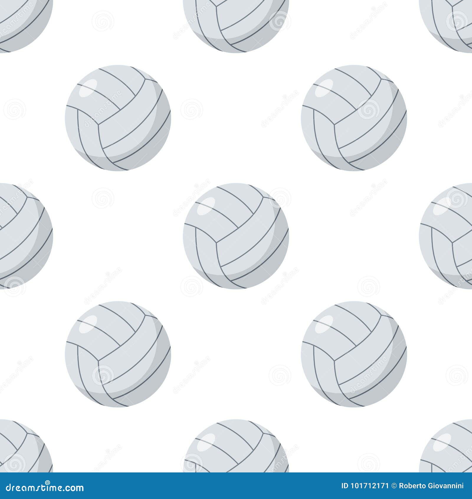 Volleyball Ball Flat Icon Seamless Pattern Stock Vector - Illustration ...