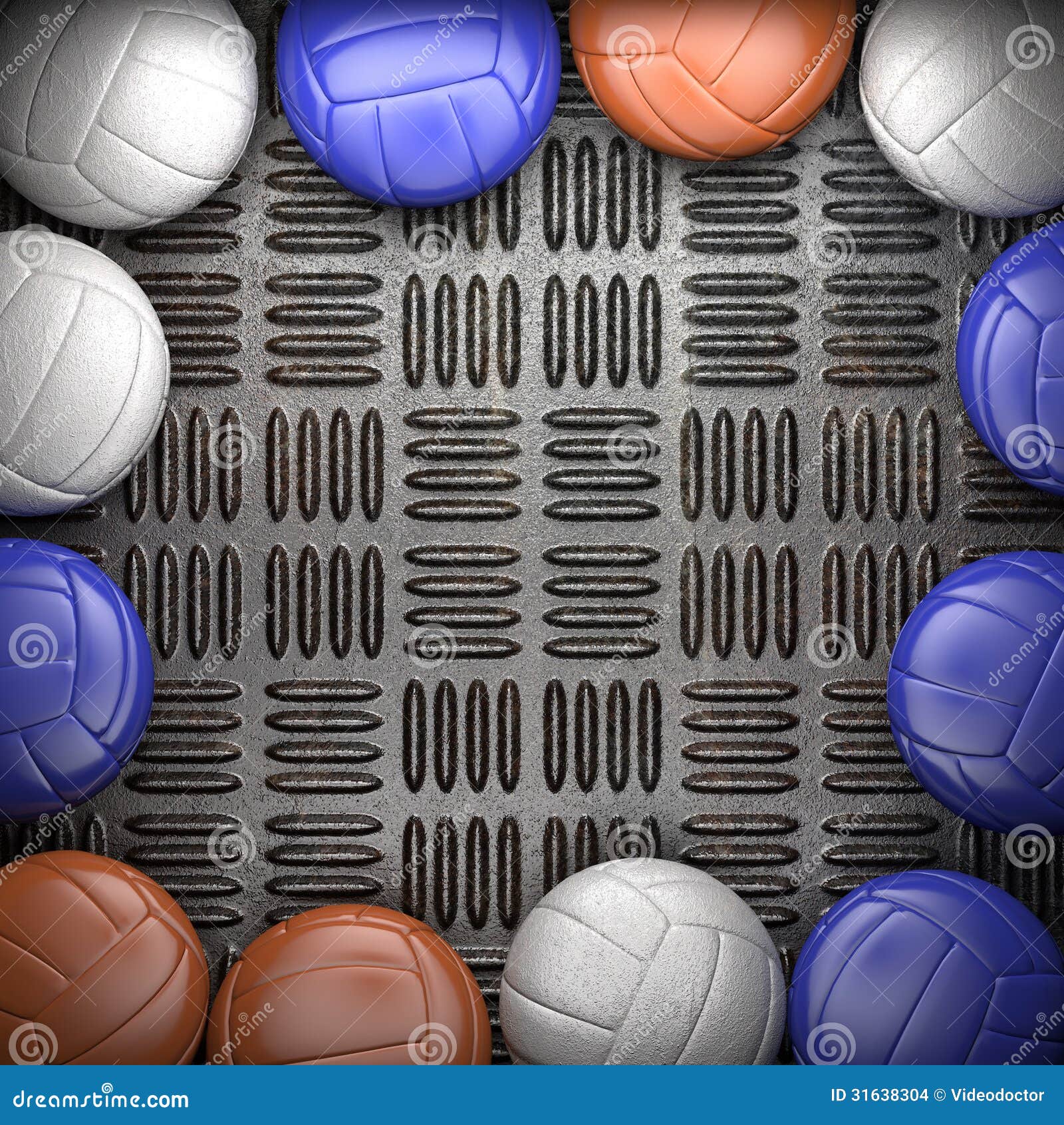 Volleyball Ball and Metal Wall Stock Illustration - Illustration of ...