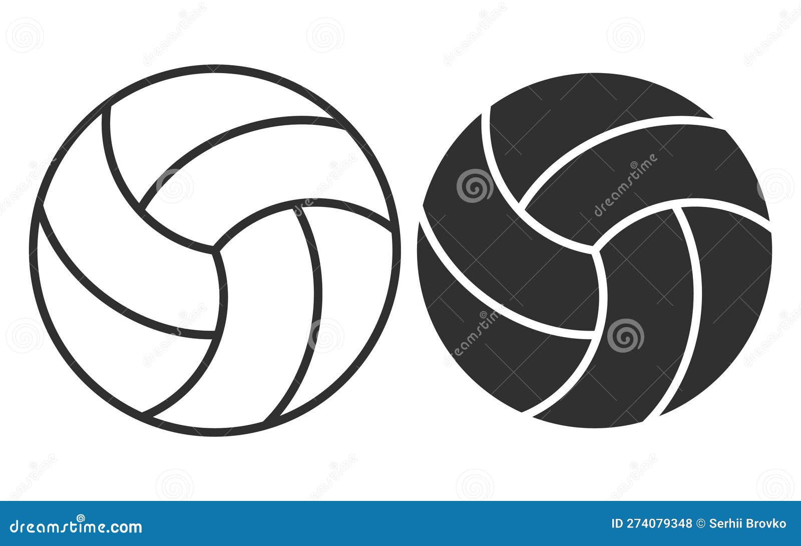 Volleyball Balls Flat Icons Set. Vector Illustration Stock Vector ...