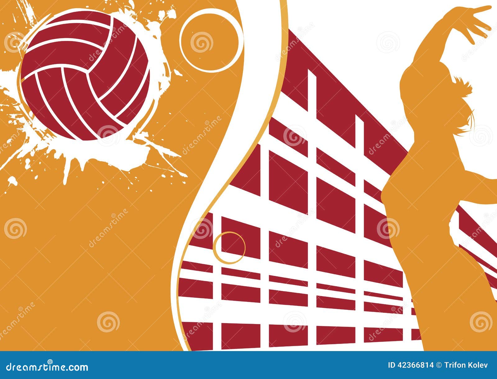 Volleyball banner stock vector. Illustration of people - 42366814