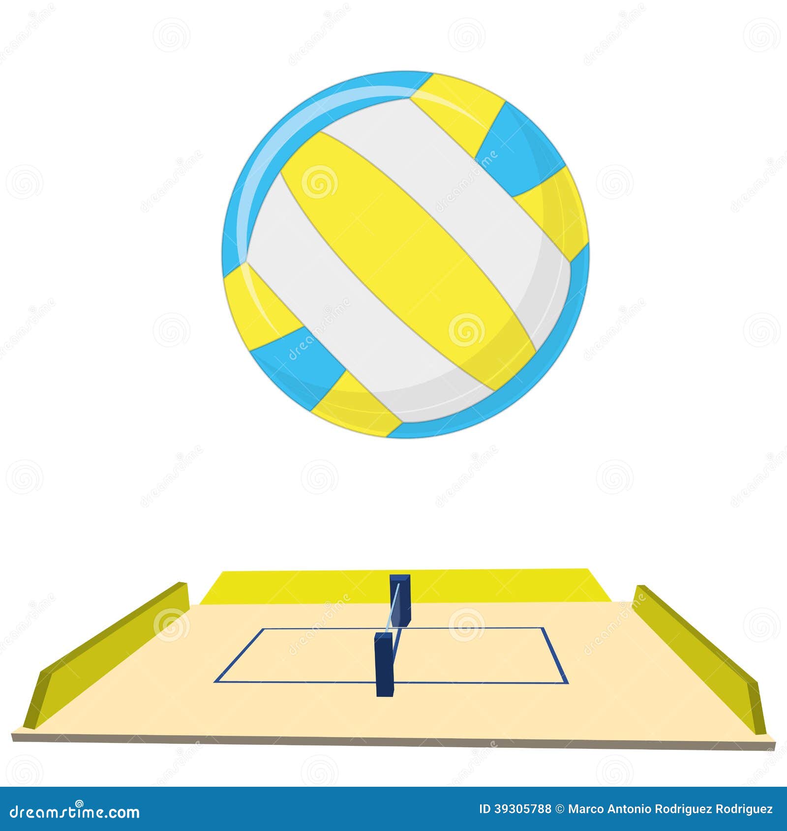 Volleyball Field Isolated on White Background Stock Vector ...
