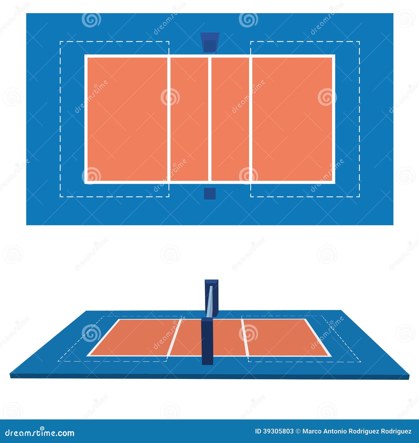 Volleyball Field Isolated on White Background Stock Vector ...