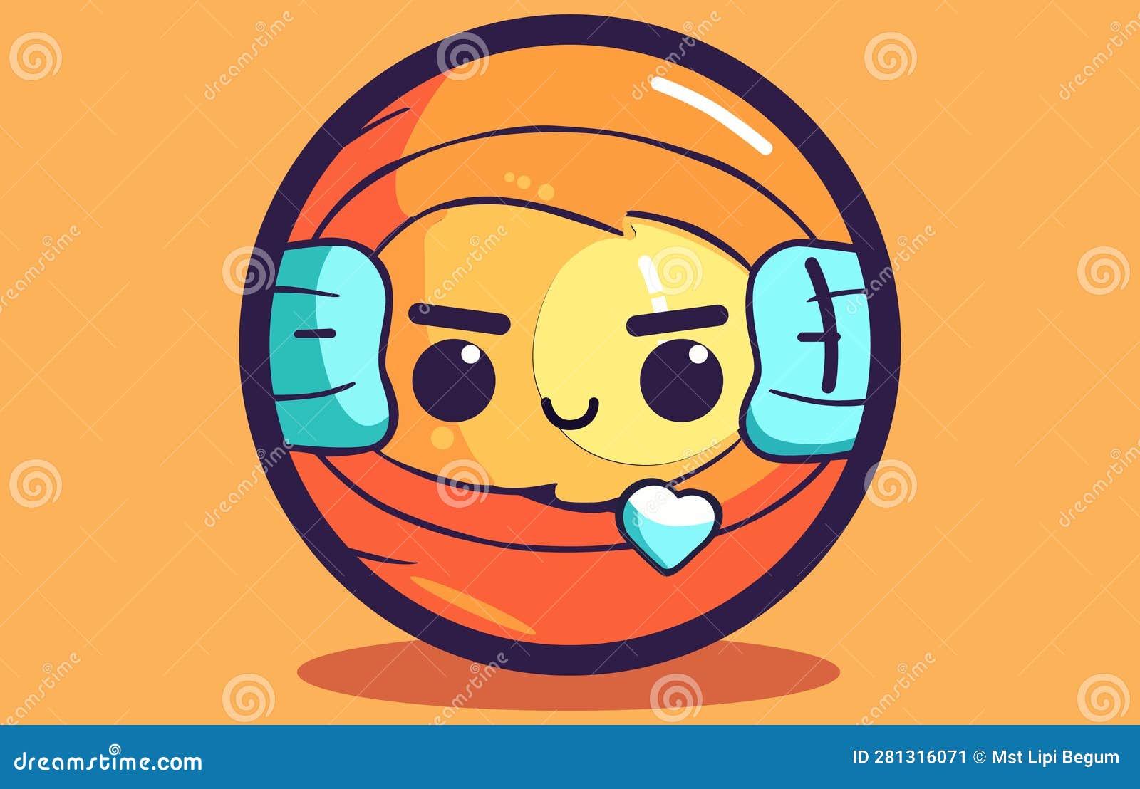 Volleyball Flat Vector Illustration,Volleyball Emoji Icon Illustration ...