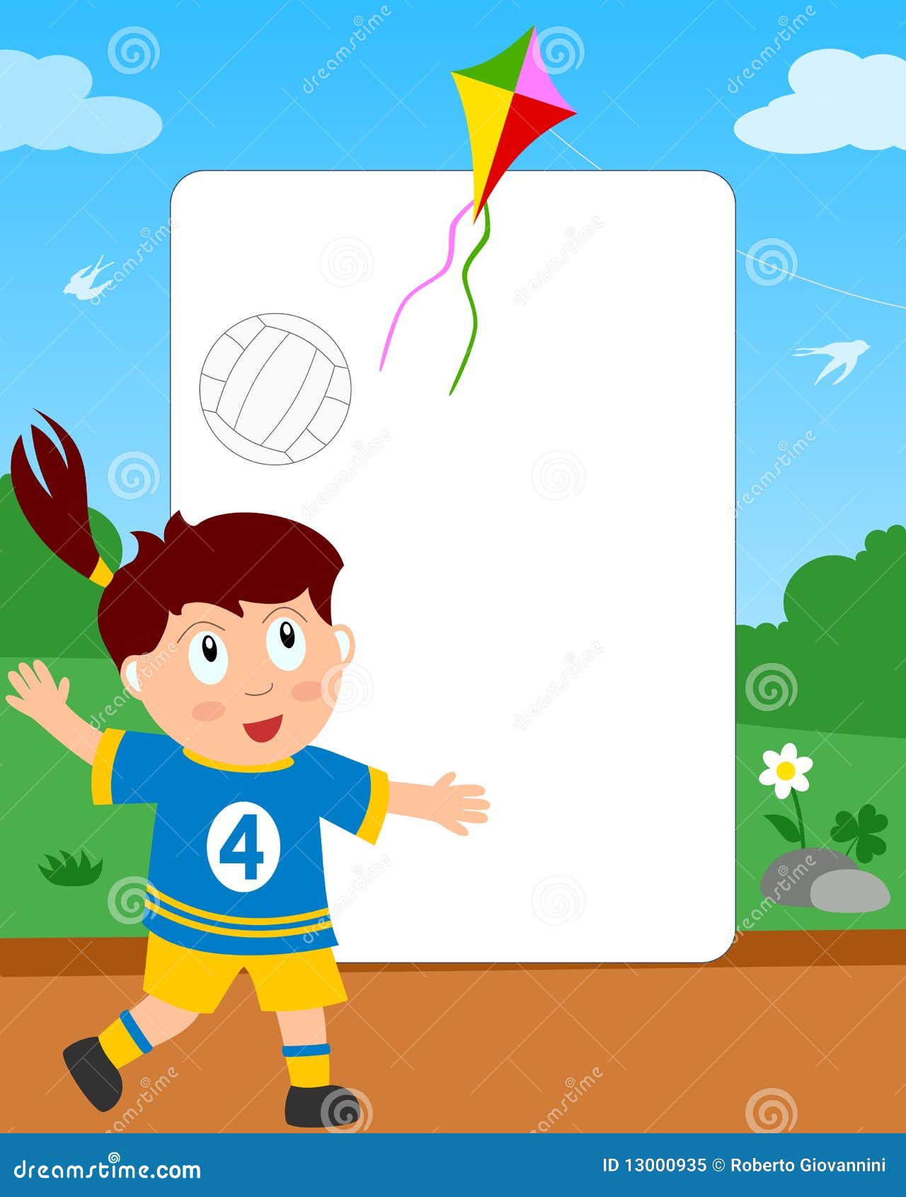 Volleyball Girl Photo Frame Stock Vector - Illustration of cartoon ...