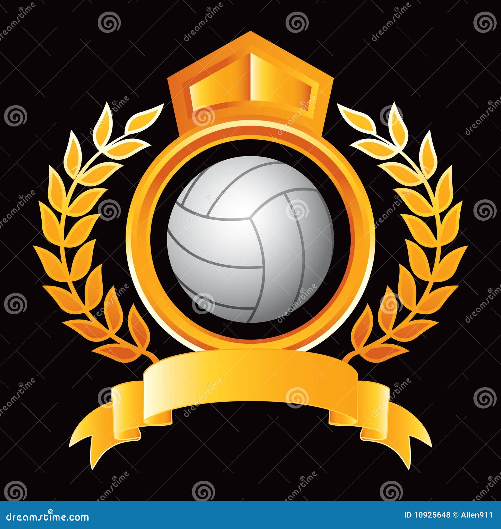 Volleyball in Gold Royal Crest Stock Vector - Illustration of symbol ...
