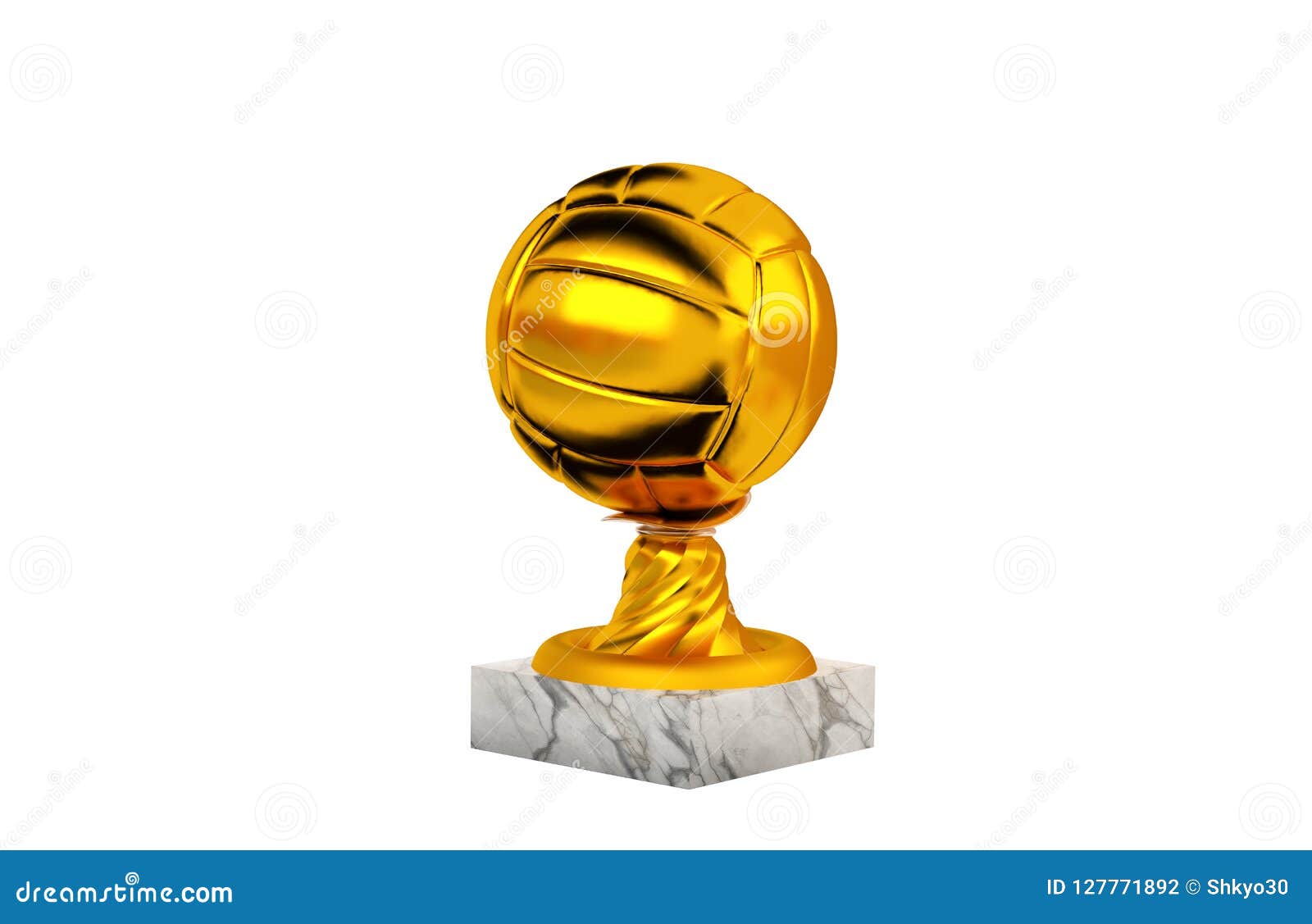 Volleyball Gold Trophy with Marble Base Stock Illustration ...