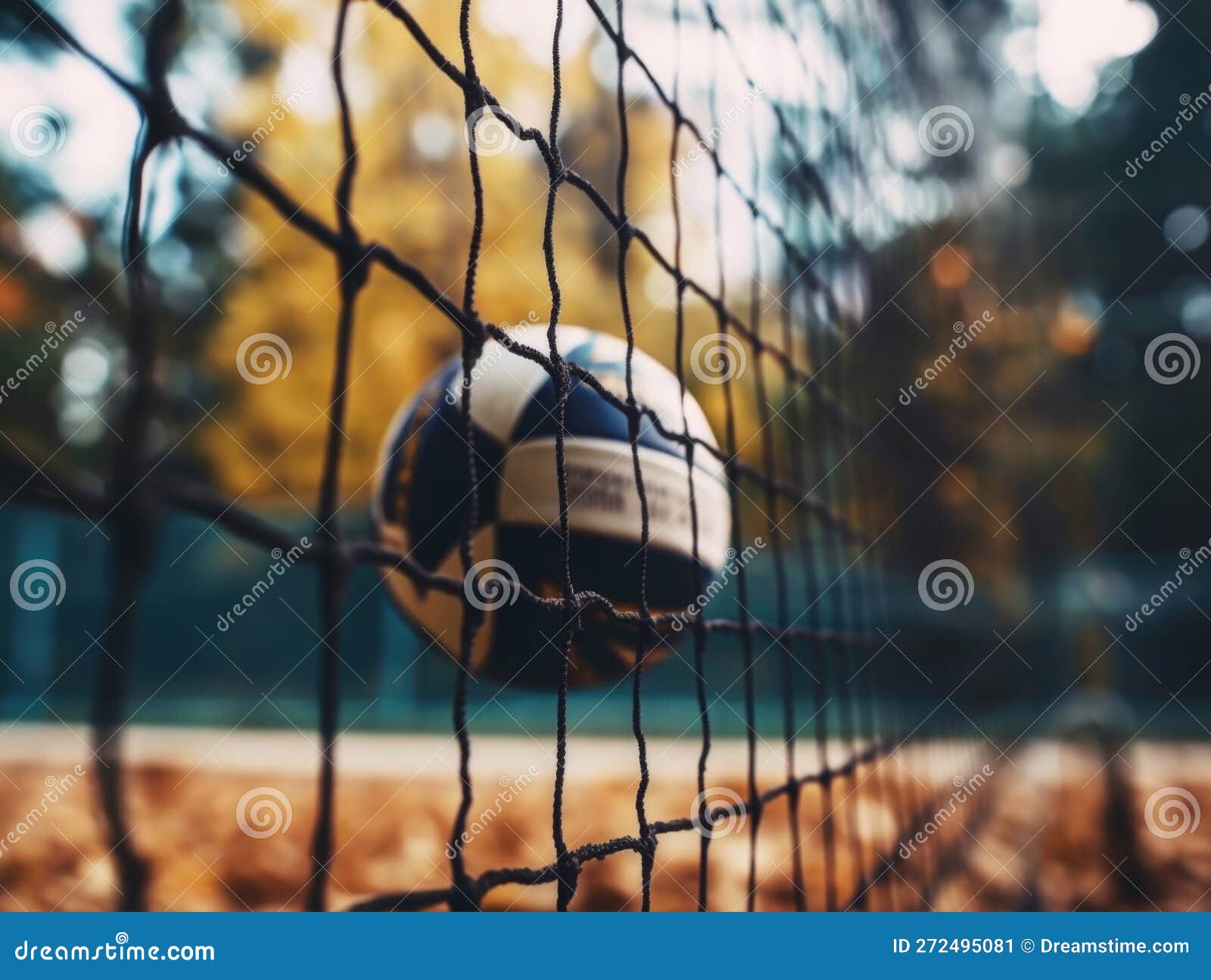 Volleyball Hanging on the Net Stock Illustration - Illustration of ...