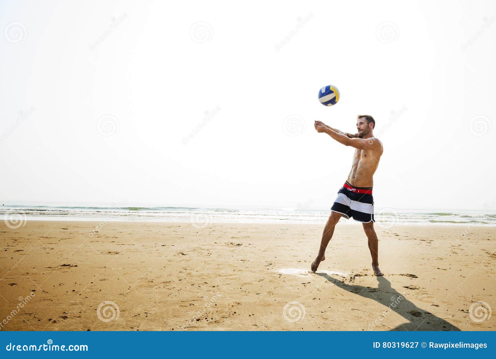 Volleyball Hobby Leisure Activity Playing Beach Concept Stock Image ...