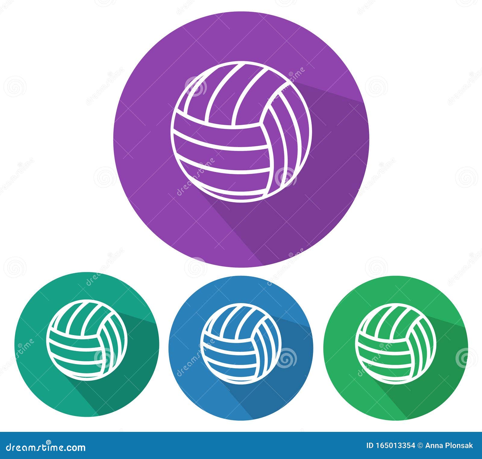 Volleyball Icon. Flat Design Stock Illustration - Illustration of shape ...