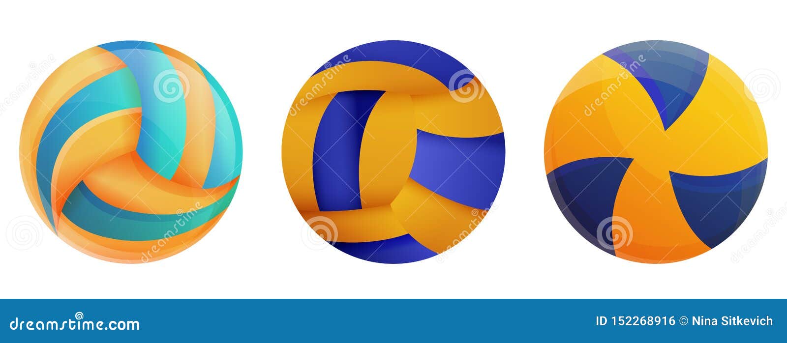 Volleyball Icons Set, Cartoon Style Stock Vector - Illustration of ...