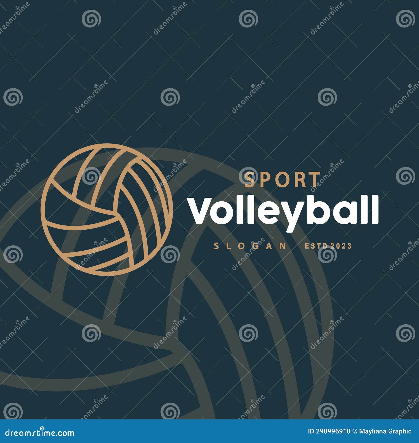 Volleyball Logo, Sport Simple Design, Illustration Template Vector ...