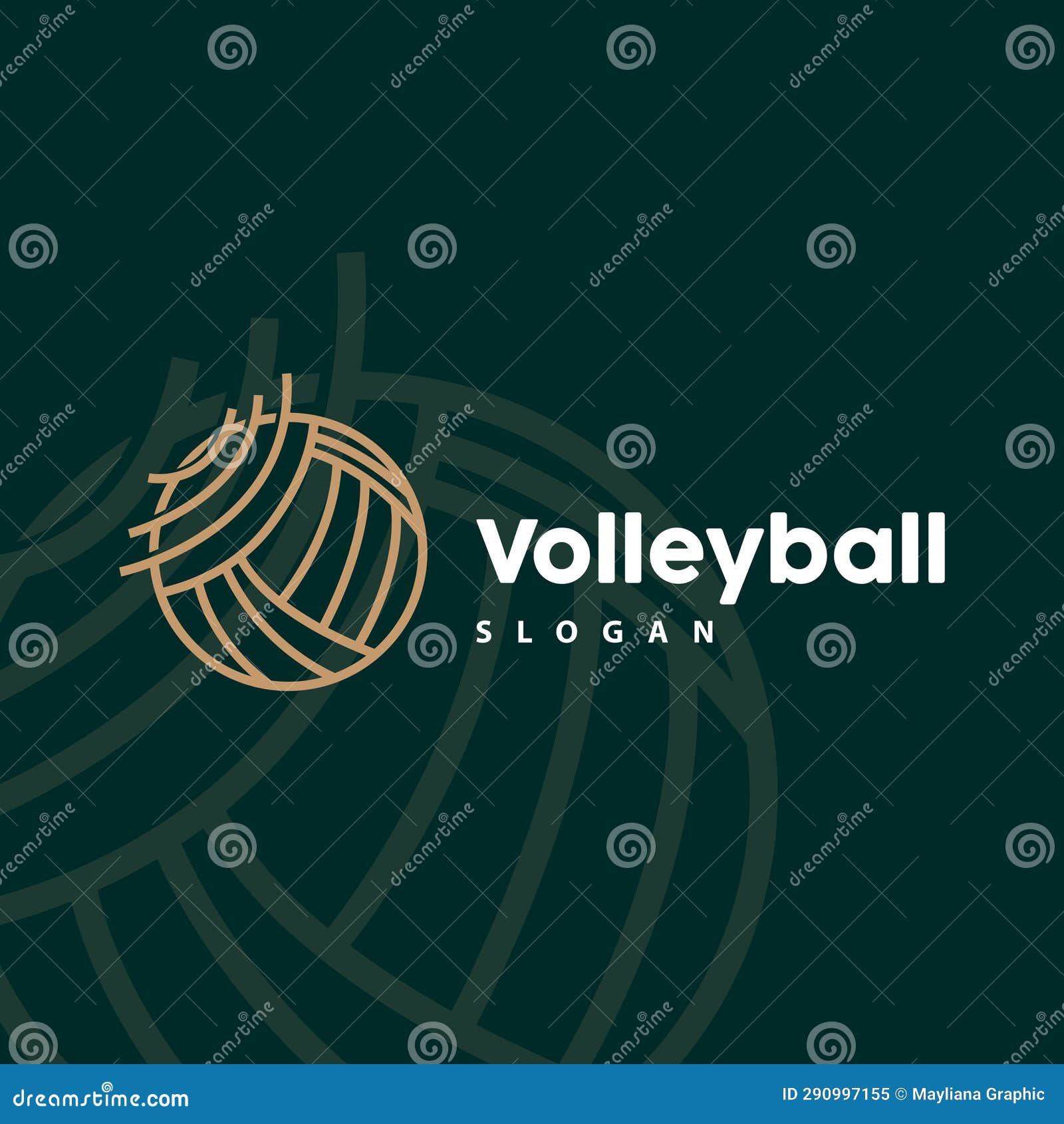 Volleyball Logo, Sport Simple Design, Illustration Template Vector ...