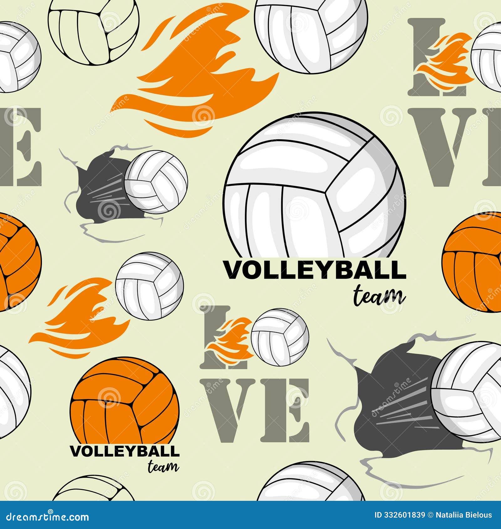 Volleyball Lover. Seamless Pattern for Design Stock Illustration ...