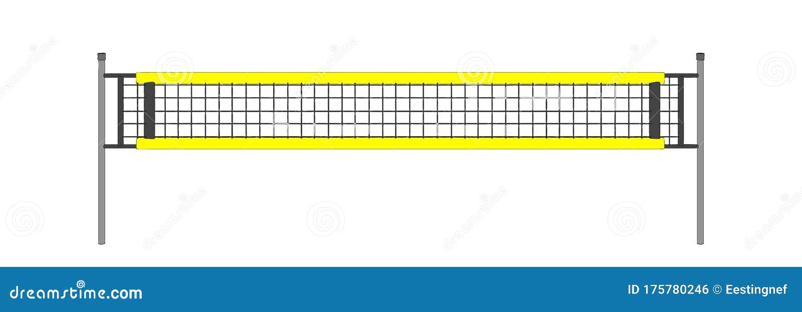 Volleyball Net. Vector Outline Illustration Stock Vector - Illustration ...