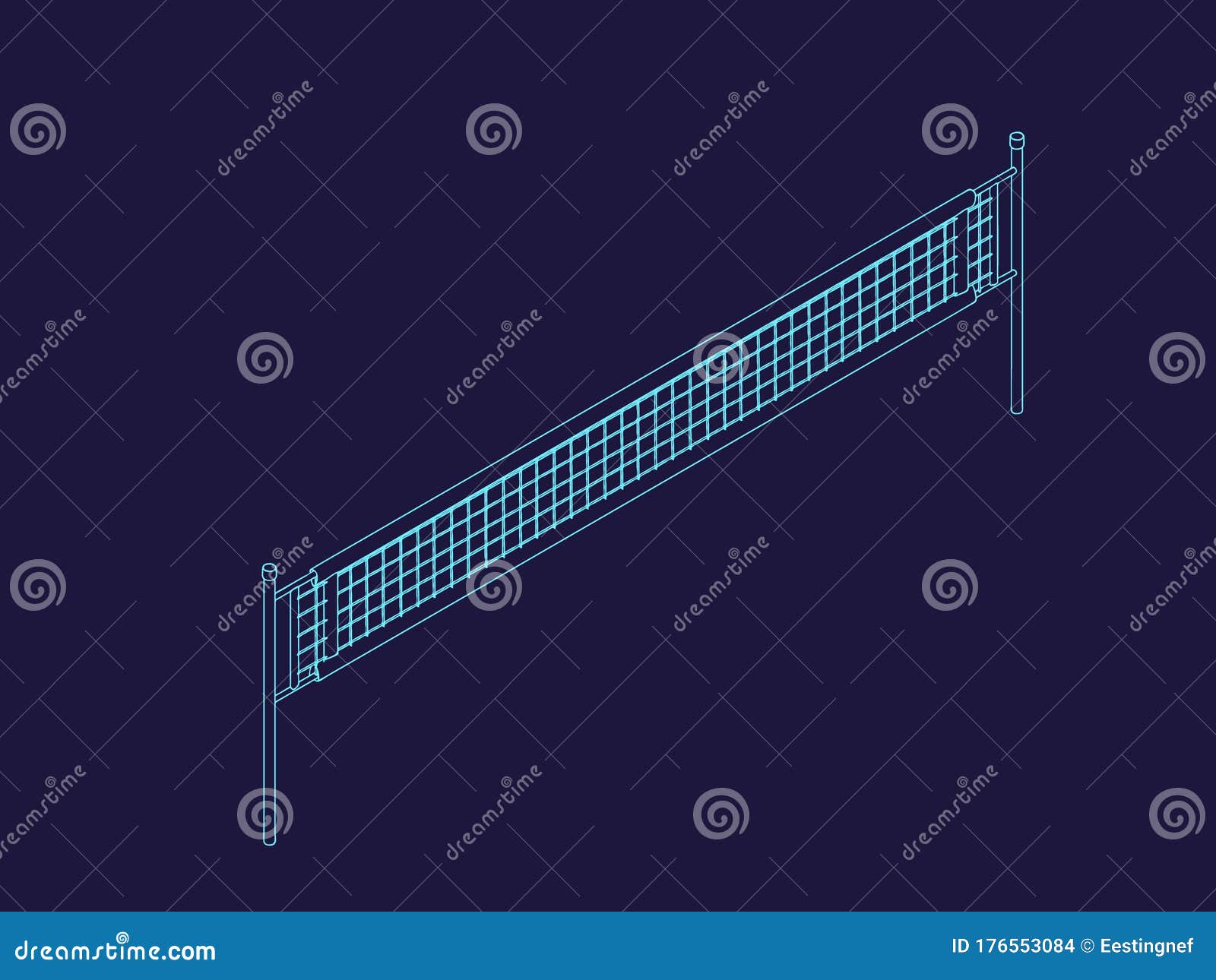 Volleyball Net. Vector Outline Illustration Stock Vector - Illustration ...