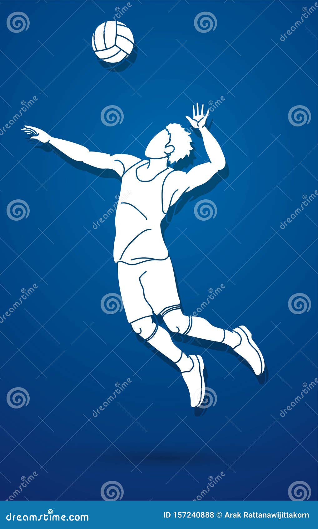 Volleyball Player Action Cartoon Graphic Stock Vector - Illustration of ...