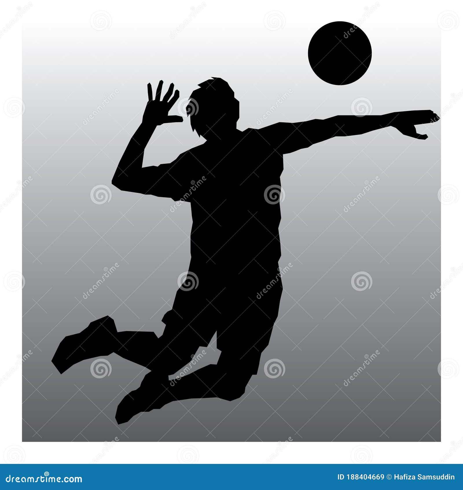 Volleyball Player in Action. Vector Illustration Decorative Design ...