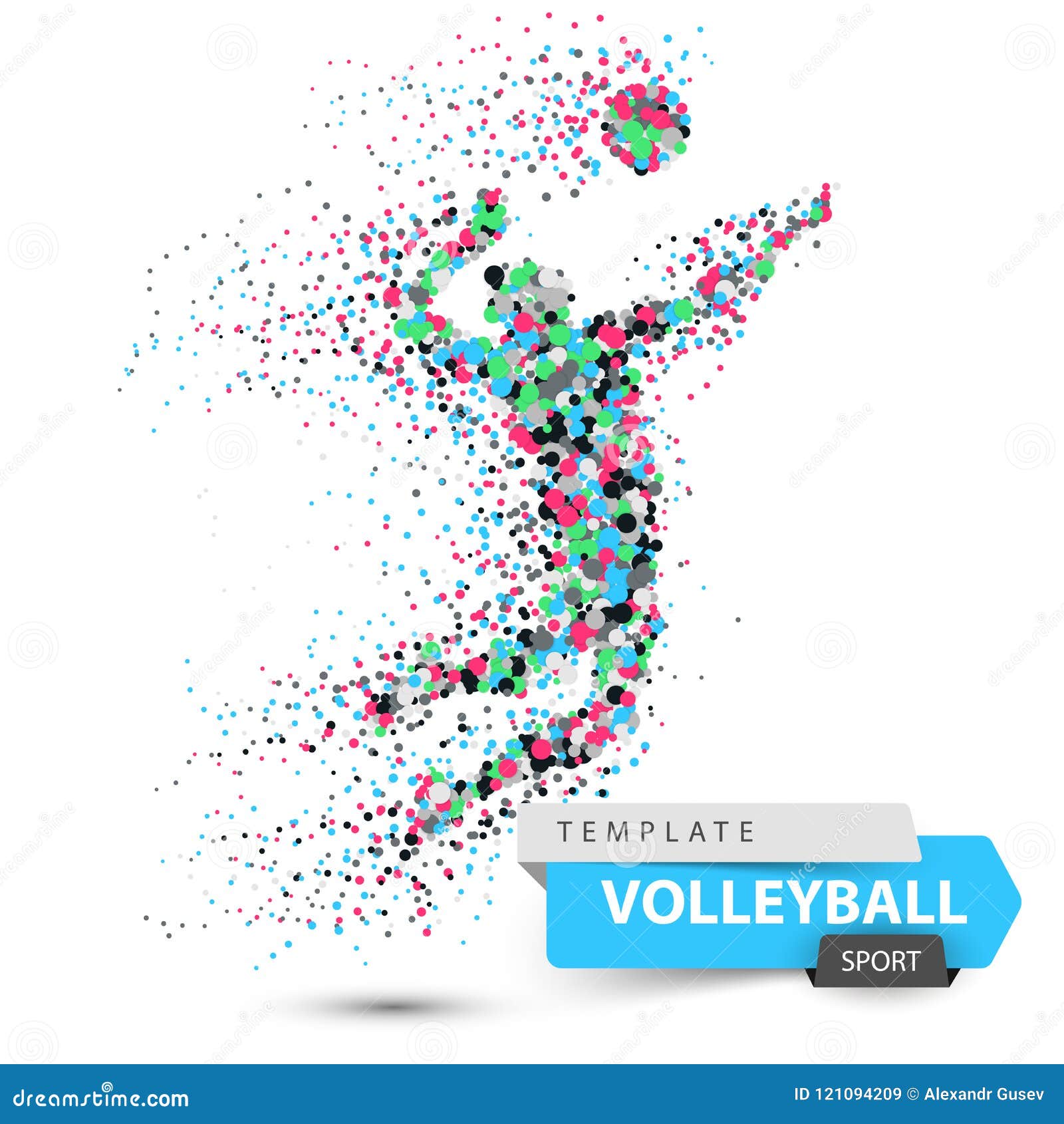 Volleyball Player. Dot Game Illustration Stock Vector - Illustration of ...