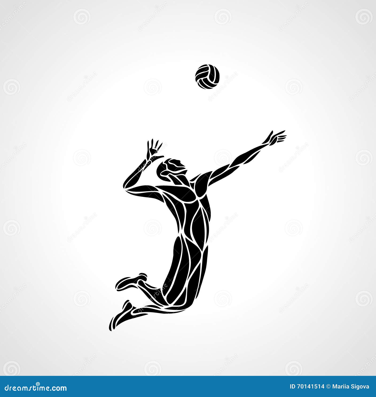Volleyball Player Outline Silhouette Vector Illustration ...