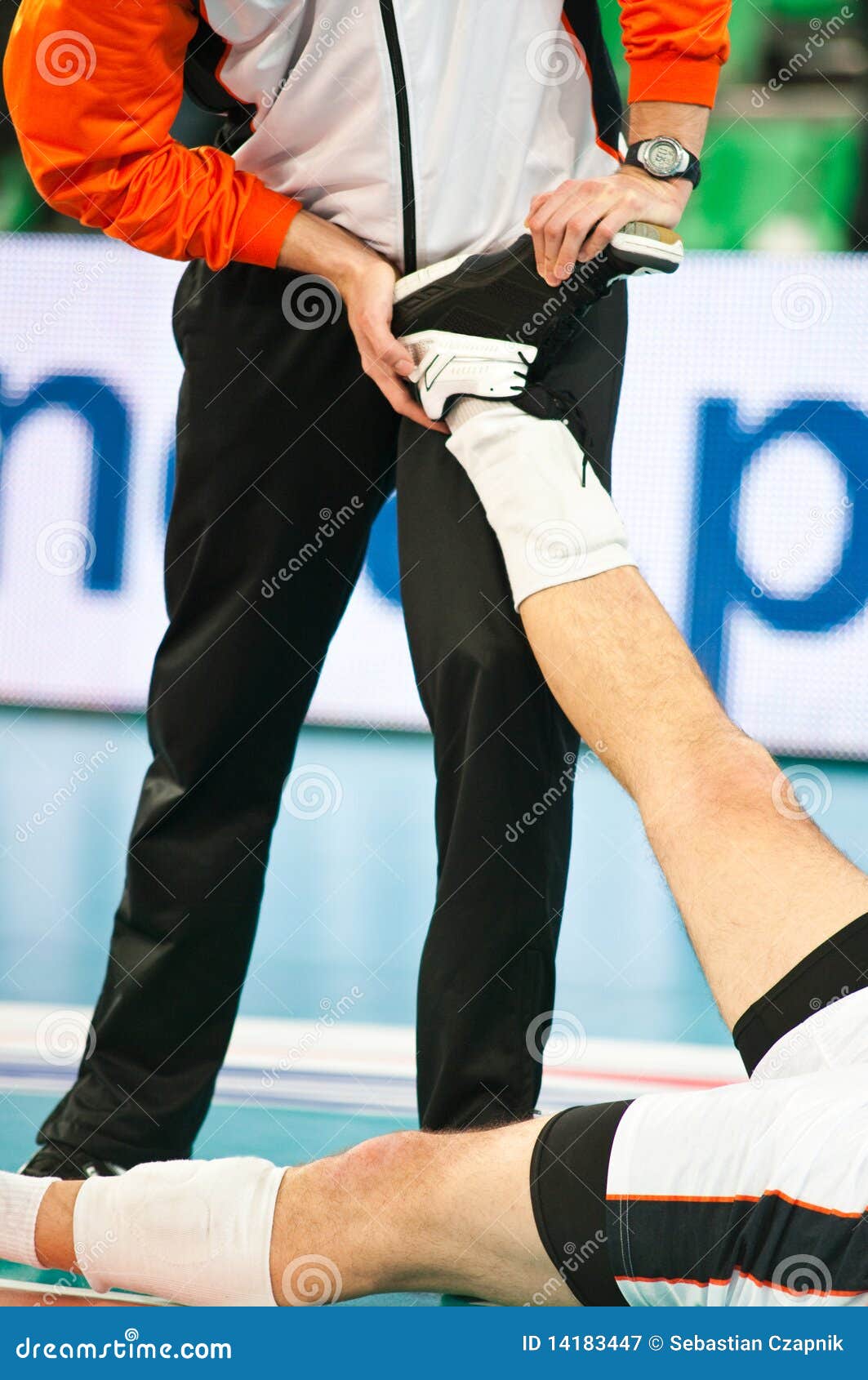 Volleyball player warm up stock image. Image of floor - 14183447