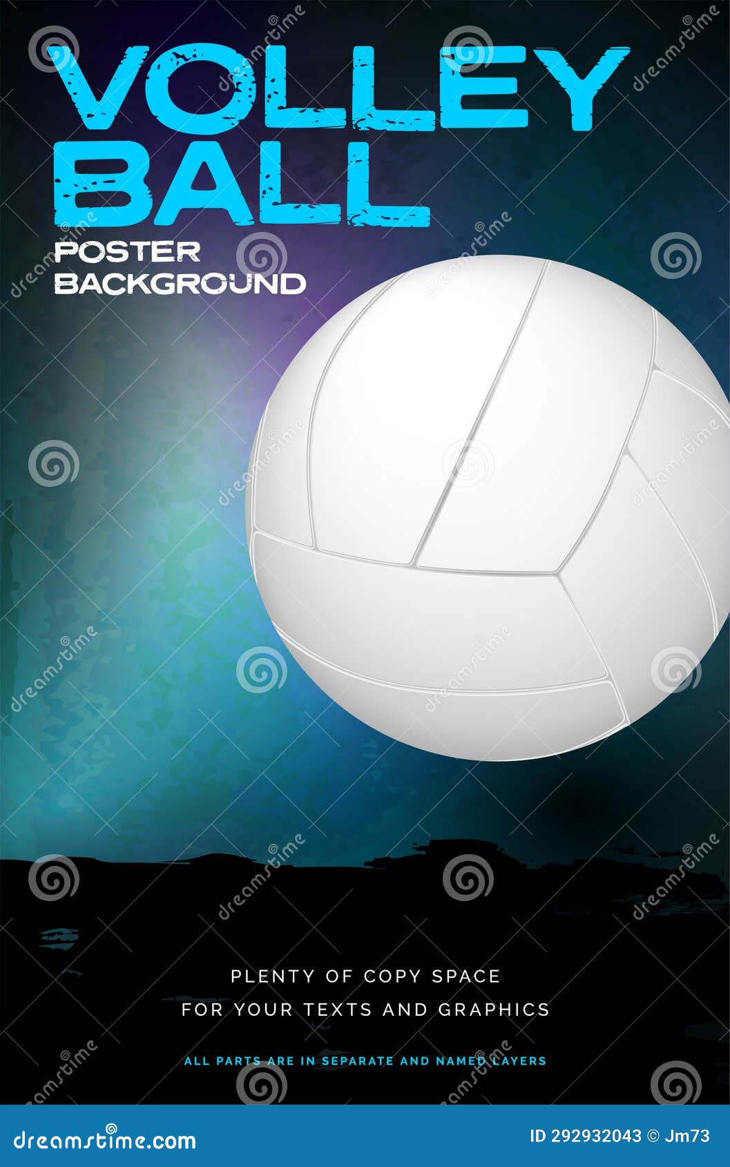 Volleyball Poster Background with Ball and Sample Text Stock Vector ...