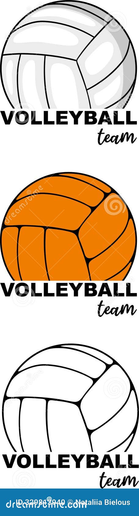 Volleyball Team. Set for Design Stock Illustration - Illustration of ...