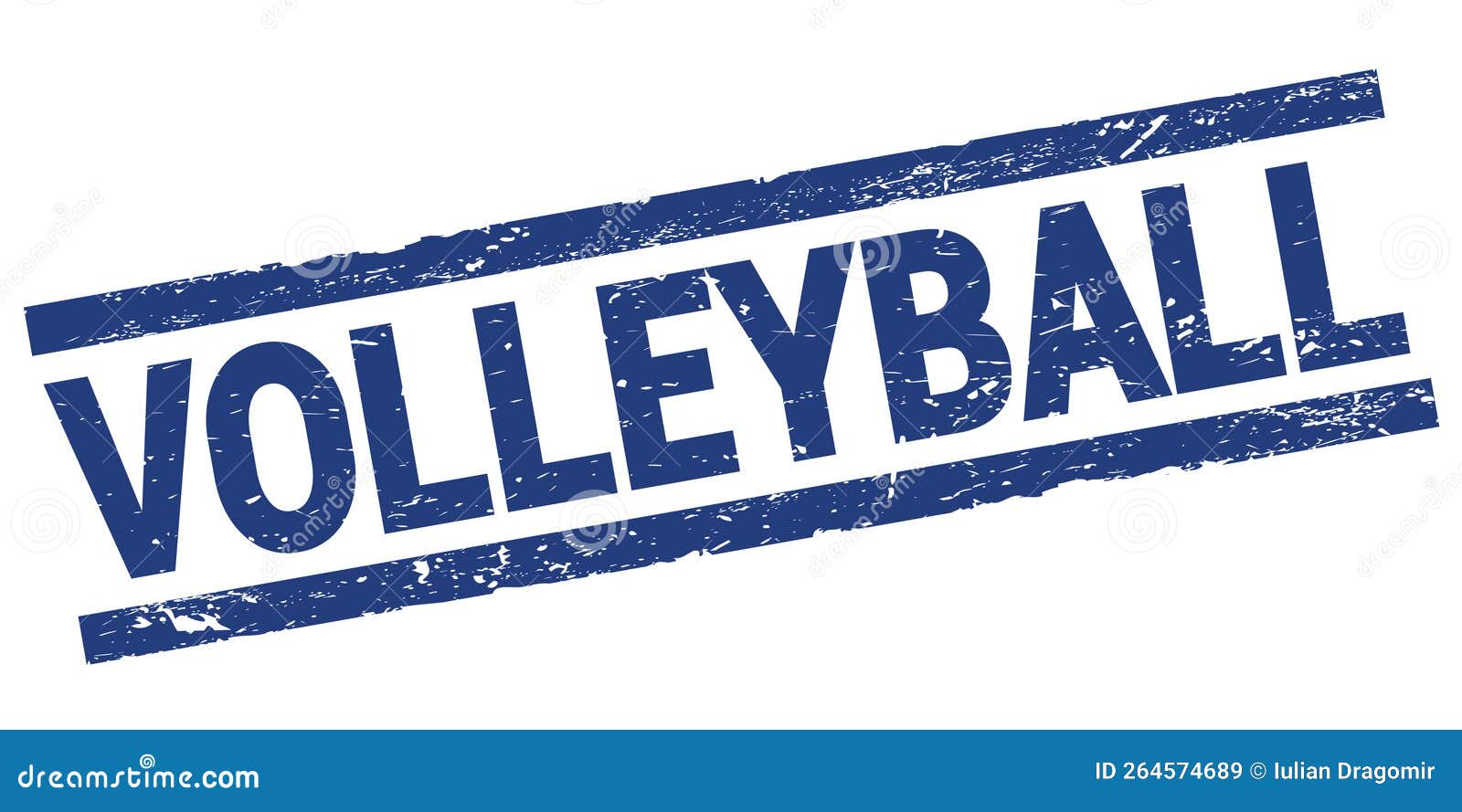 VOLLEYBALL Text on Blue Rectangle Stamp Sign Stock Illustration ...