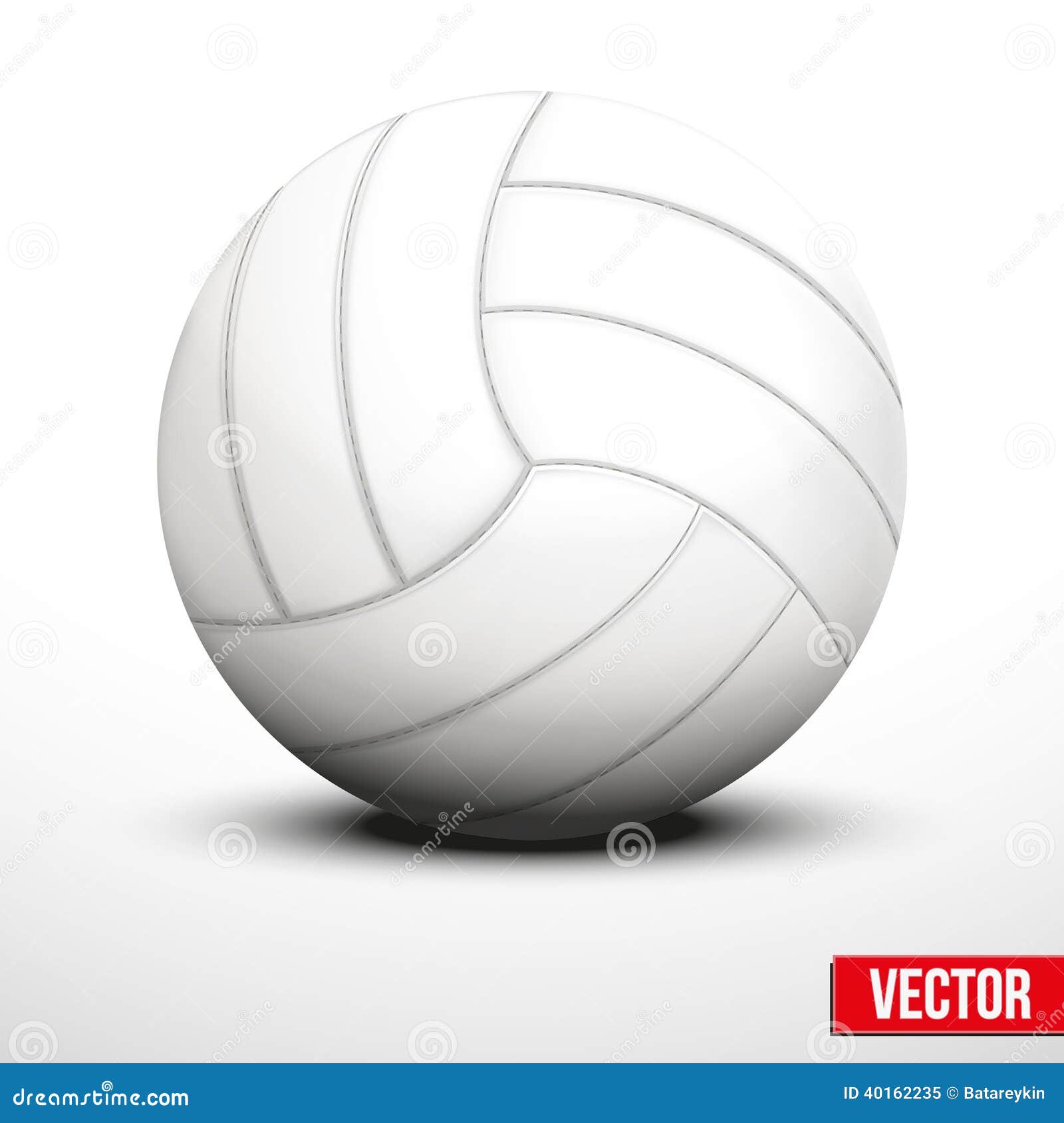 Volleyball in Traditionele Kleur Op Witte Achtergrond Vector ...