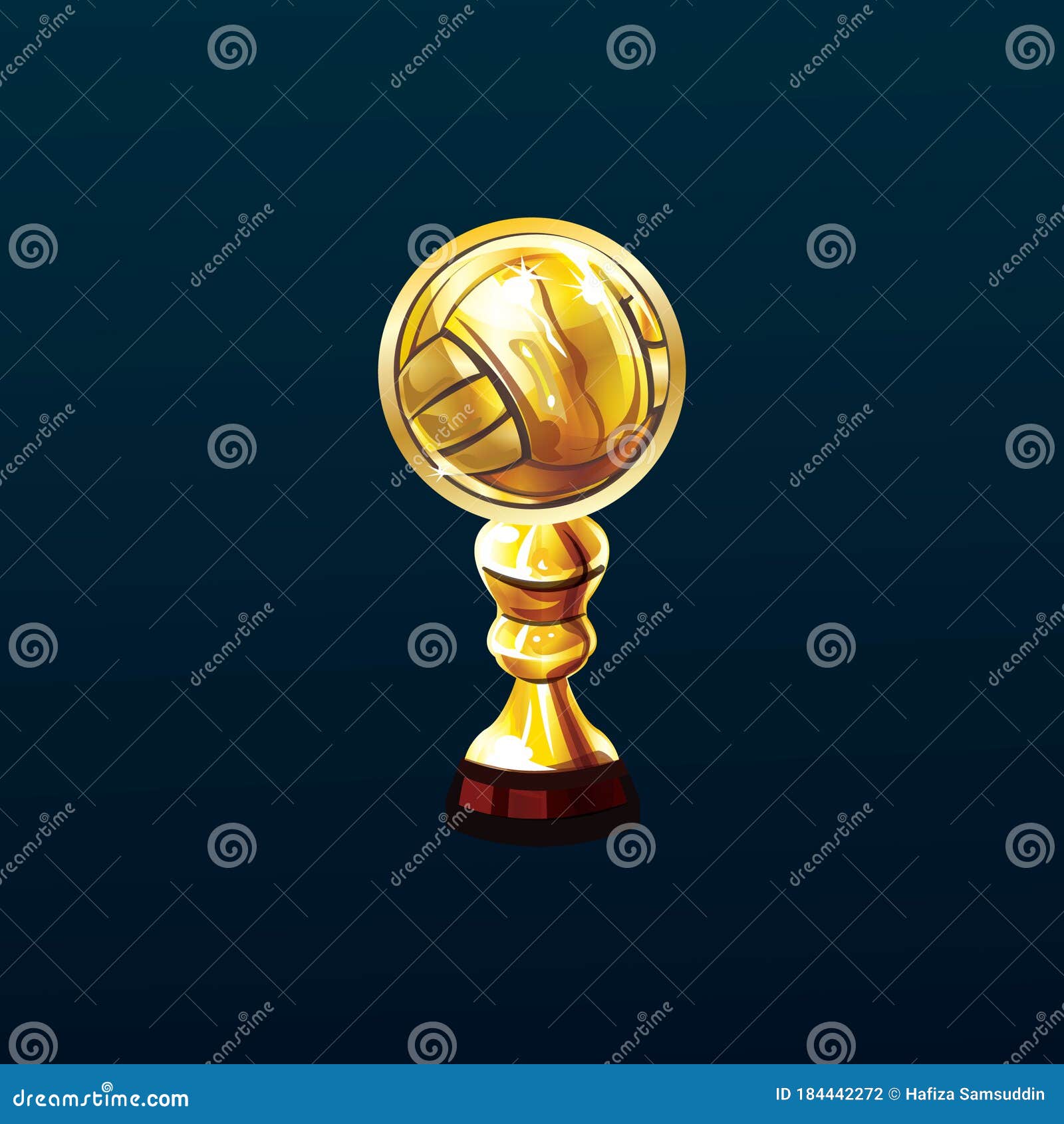A Volleyball Trophy Illustration. Stock Illustration - Illustration of ...
