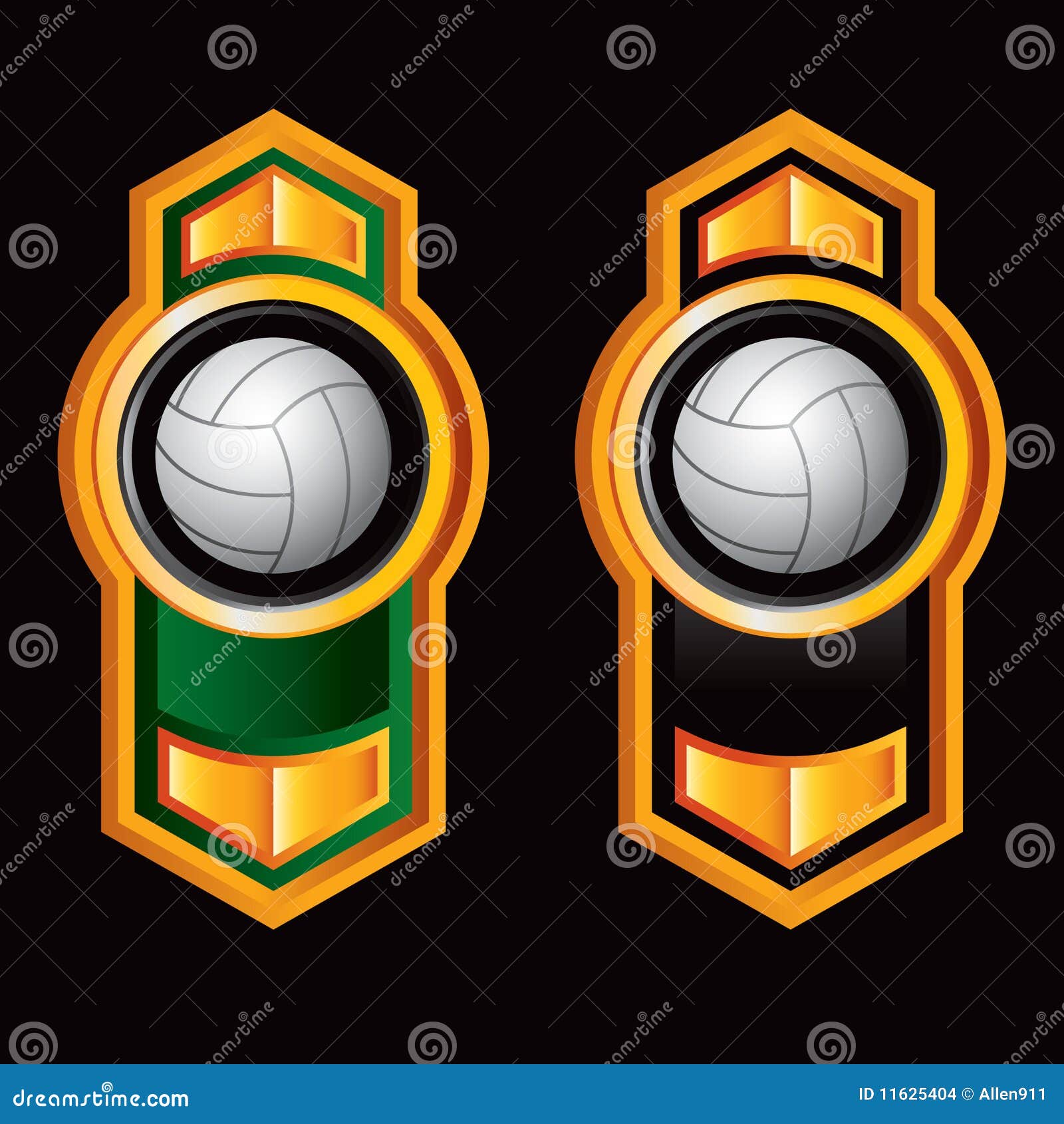 Volleyballs on Vertical Orange Arrows Stock Vector - Illustration of ...
