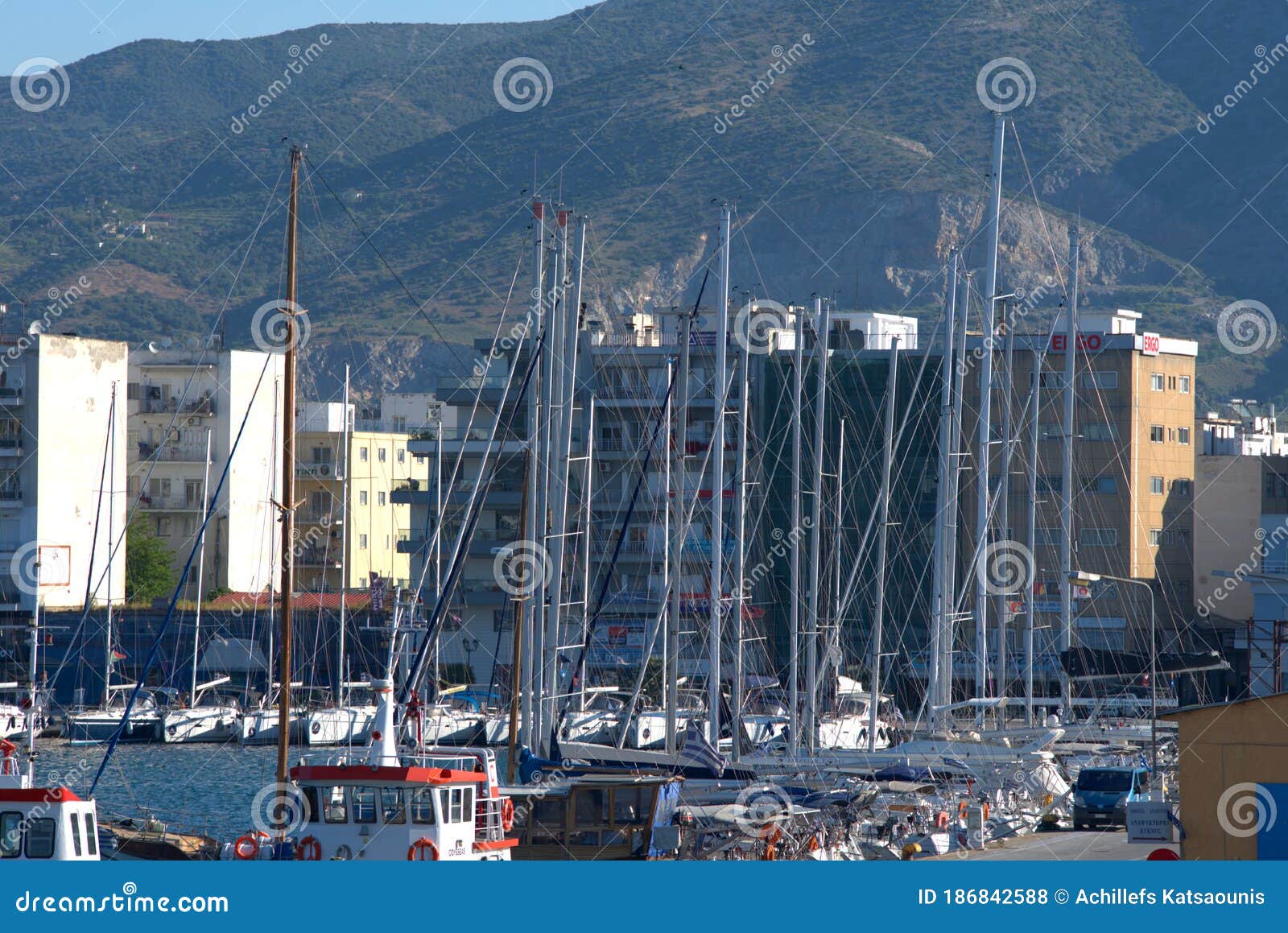 Volos ,Greece, 5/8/2020 . Commercial Port of Volos, Ships and ...