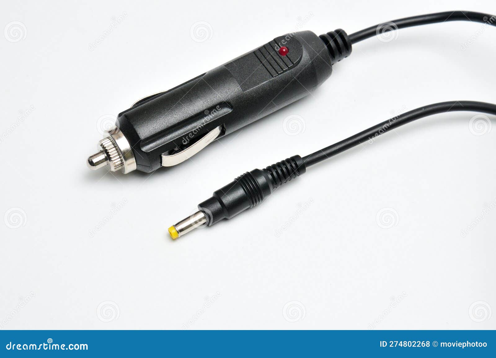 12 Volt Car Adapter on a White Background Stock Photo - Image of ...