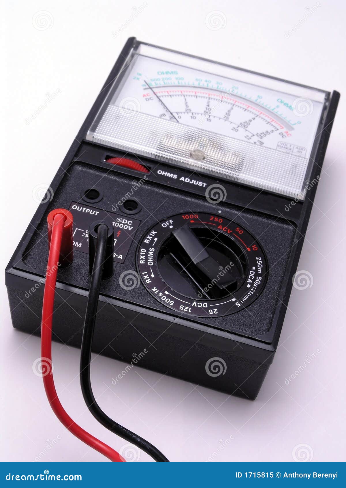 Volt Meter with cables stock image. Image of industrial - 1715815