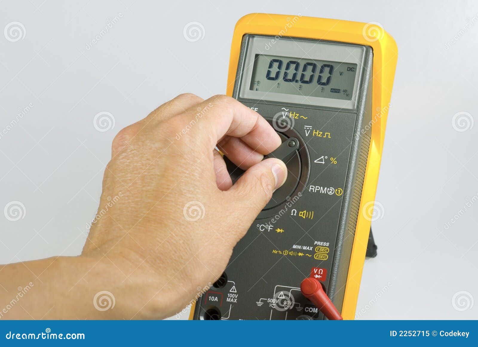 Volt Meter2 stock image. Image of yellow, plastic, probe - 2252715